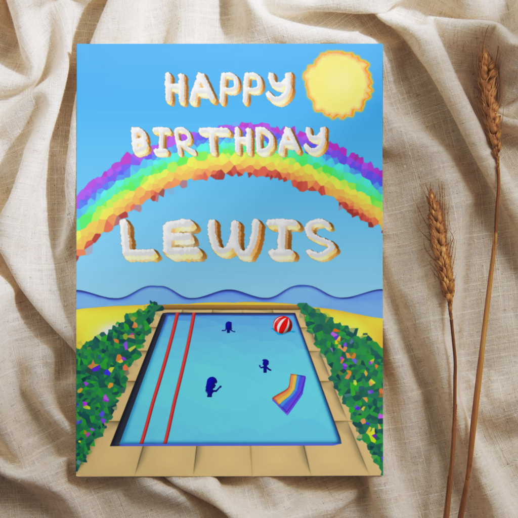 Swimming Pool Personalised Birthday Card - Creative Celebration Pod